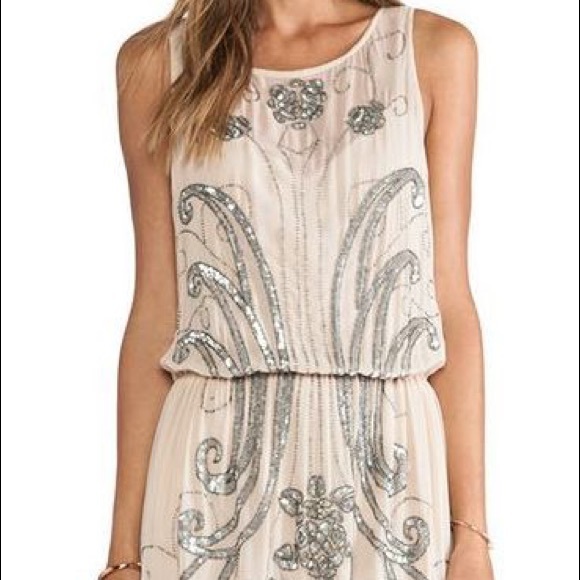 Haute Hippie | Dresses | Haute Hippie Embellished Chiffon Dress | Poshmark